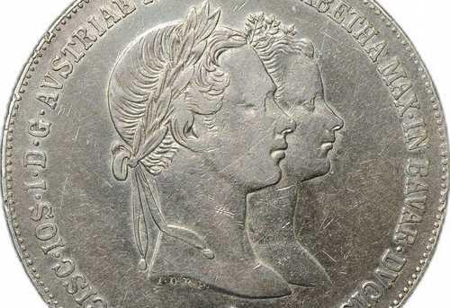 Серебряная Монета 1 гульден 1854 Свадьба Франца Ио