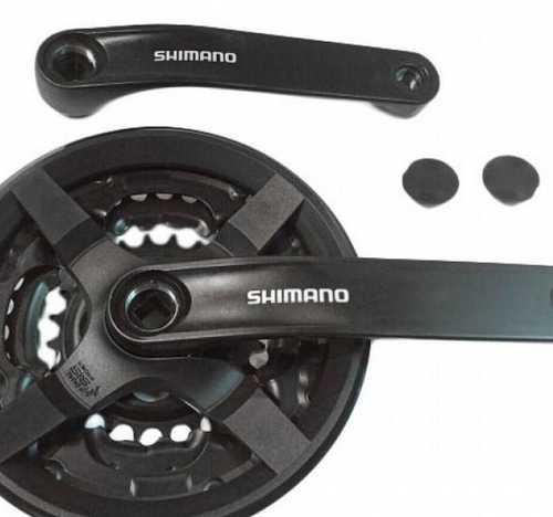 Система шатунов Shimano TY301, 170мм, Кв, 42/34/24, с защитой, б/уп