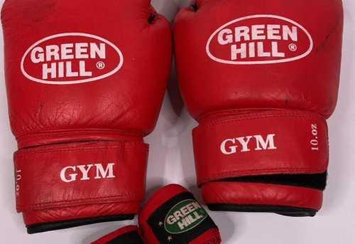 Боксерские перчатки green hill 10 унций