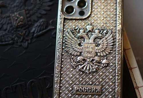 Ювелирный чехол Russia Silver на iPhone 13 PRO Max