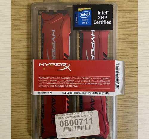 Ddr3 16gb Kingston HyperX Savage 2133Mhz HX321C11S