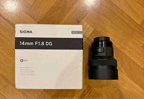 Объектив Sigma ART 14mm f1.8 - байонет Canon EF