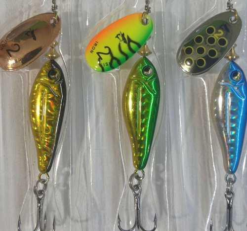 3 Блесны вертушки blue FOX Minnow Super Vibrax #2