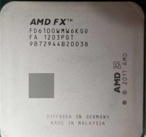 Процессор AMD FX-6100 /3.3-3.9 GHz/AM3+/95 Вт