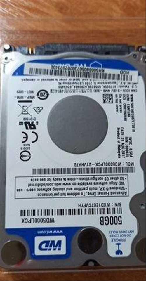 Жесткий диск HDD 500гб для ноутбука 2,5"