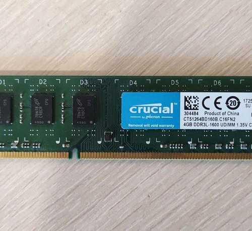 Озу Crucial 4gb DDR3L 1600Mhz