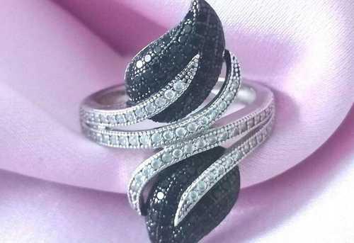 Серебряное кольцо Тюльпан с фианитами, 925 проба