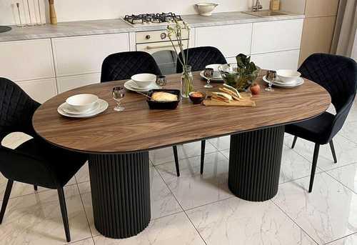 Ореховый стол на двух ножках "Eco Steel" 180х100см