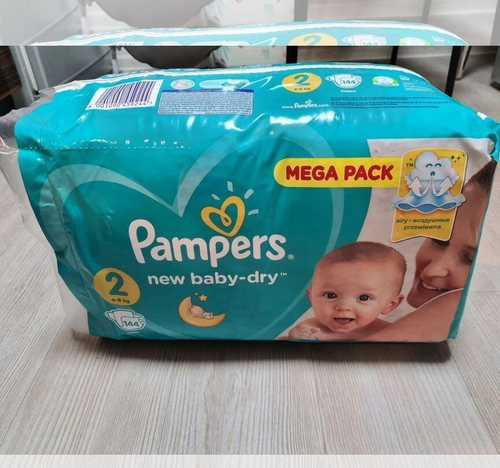 Подгузники Pampers new baby dry 144 шт размер 2