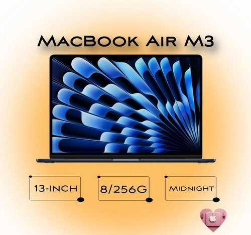 Новый Macbook Air 13/M3/8/256 (Midnight)