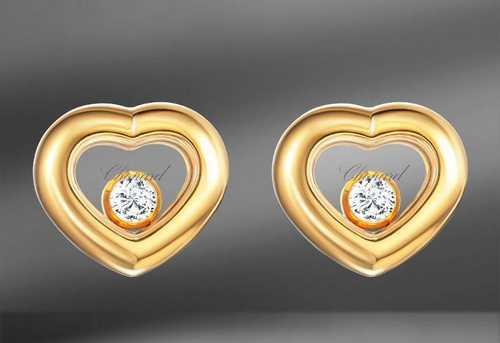 Золотые серьги Chopard Happy Heart
