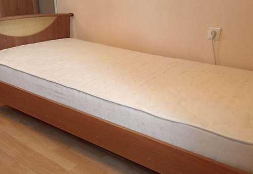 Кровать односпальная с матрасом 90х200