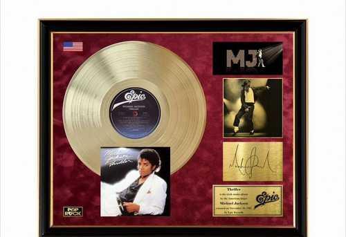 Michael Jackson Thriller золотой винил в рамке