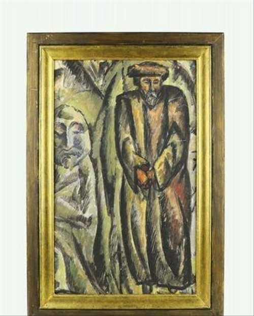 Картина "Аксакал с каменной бабой". Гердюк 1977