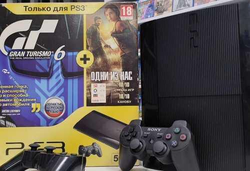 Sony PS3 Super Slim прошитая с играми 2 геймпада