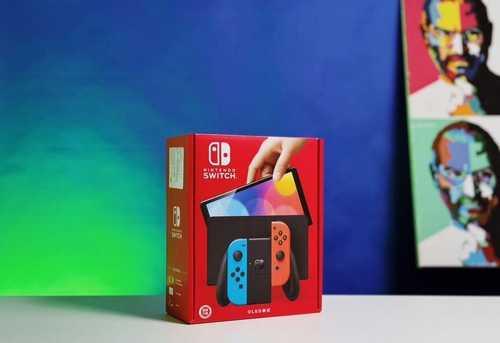 Nintendo Switch 64Гб (oled), синий/красный