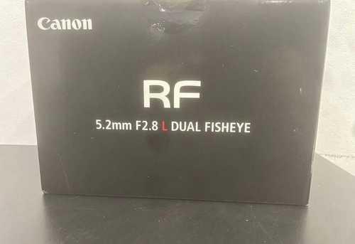 Canon RF 5.2 f2,8L Dual Fisheye новый гарантия