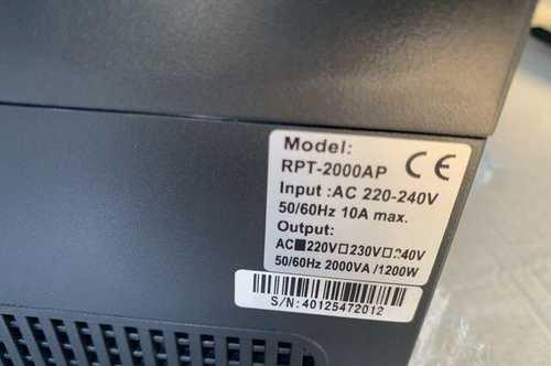 Ибп PowerCom Raptor RPT 2000AP