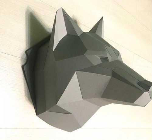 Полигональная фигура из металла "Волк"