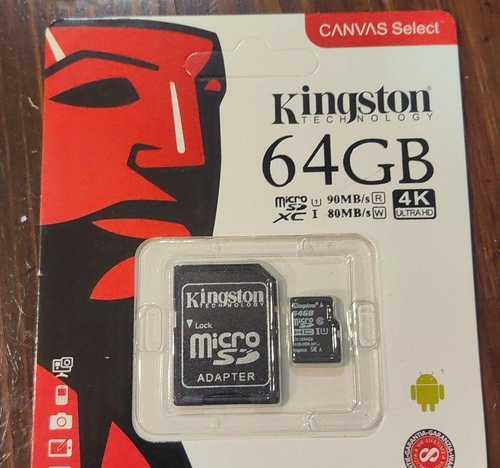 Карта памяти micro sd 64 Gb