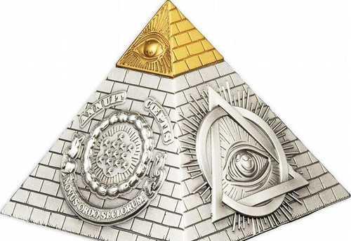 Монета "Око провидения. Пирамида" 5 Oz Барбадос