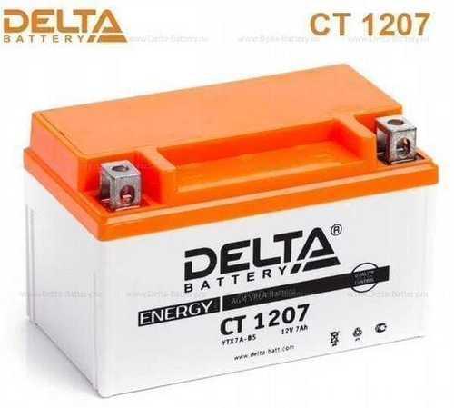 Аккумулятор 12v 7Ач на Мотоцикл Delta CT 1207