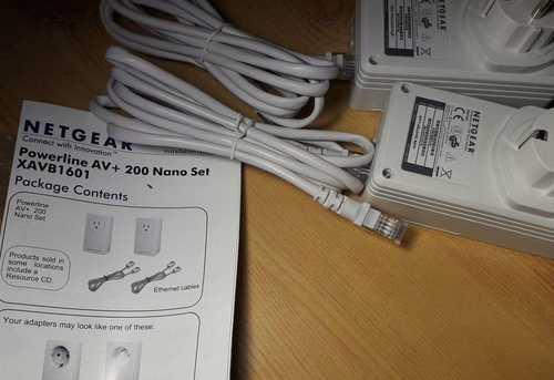 Комплект PLC адаптеров NetGear Powerline AV+ 200 N