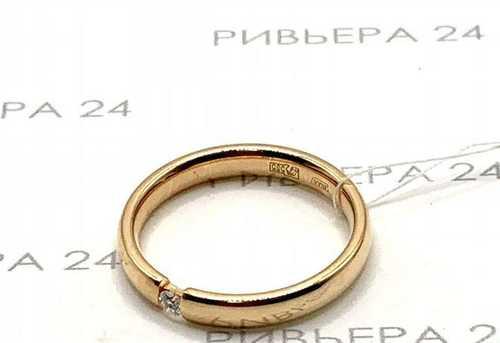 Золотое обручальное кольцо с бриллиантом 585 пробы