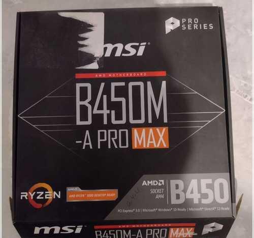 Материнская плата MSI b450m pro max