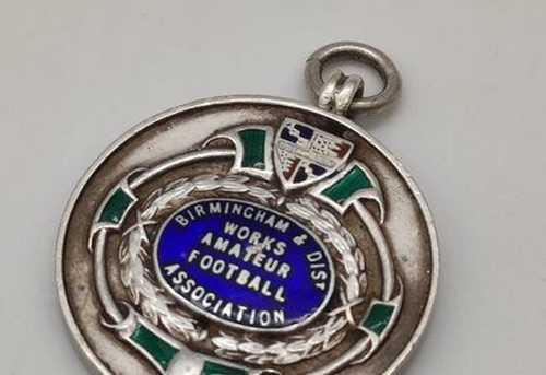 Жетон медаль футбол 1938 г. серебро эмаль 18 476
