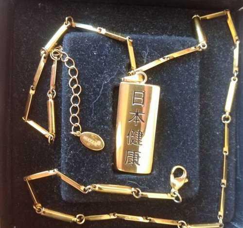 Позолоченное магнитное ожерелье Nikken с кулоном