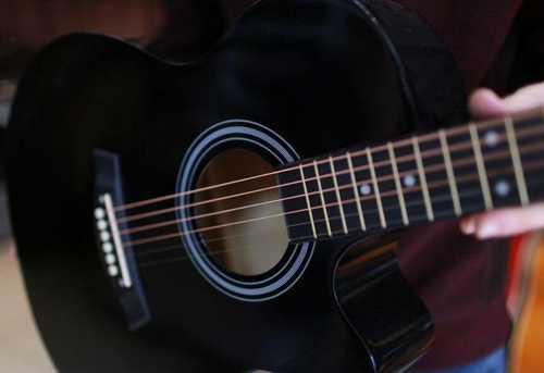 Акустическая гитара черная 38" Новая с медиатором