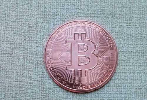 Монета Bitcoin Rose Gold (сувенирный Биткоин)