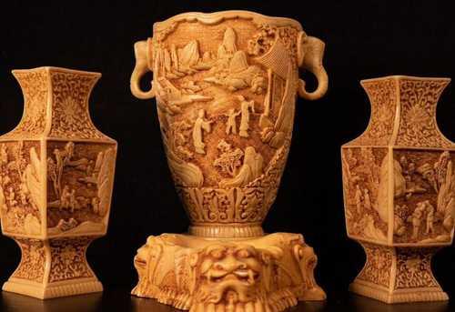 Антикварные вазы из кости, Китай 1950-е