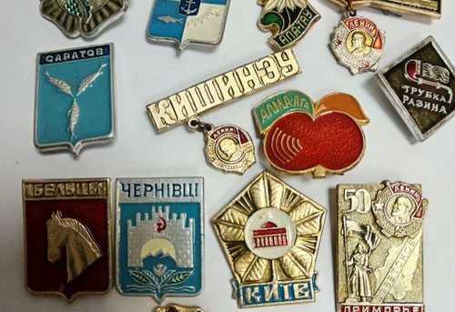 Значки СССР 40шт, брошки винтаж