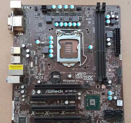 Плата ASRock B75M-GL, в ремонт