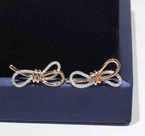 Chaumet золотые серьги с бр-ми 0,59кт