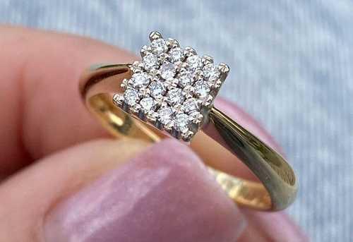 Кольцо золотое с бриллиантами 750 проба