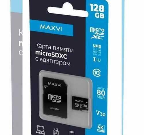 Карта памяти Maxvi microsdxc 128GB, class 10, UHS