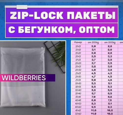 Зип пакеты с бегунком EVA-LUX 25х30 оптом