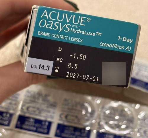 Линзы контактные acuvue oasys однодневные -1.50