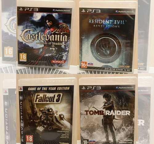 Castelvania, falout 3, tomb rider, re revelations