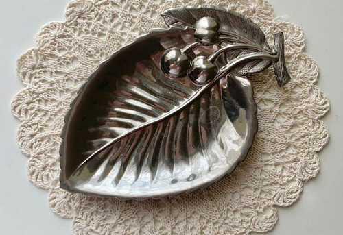 Серебряная тарелочка для мелочей Италия винтаж