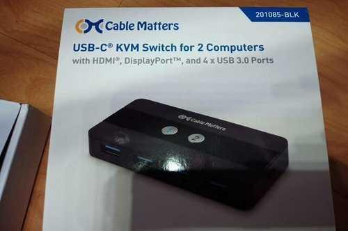 Kvm переключатель Cable Matters Dual 4K 60Hz USB C