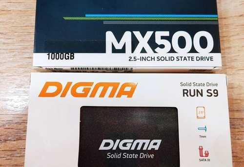 Диски SSD SATA crucial MX500 и Digma S9 1Tb