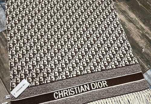 Кашемировый палантин шарф Dior коричневый монограм
