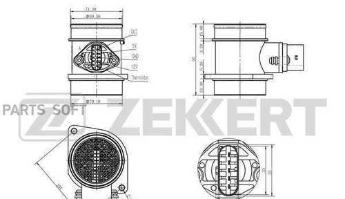 Zekkert SE1021 Датчик расхода воздуха zekkert SE10