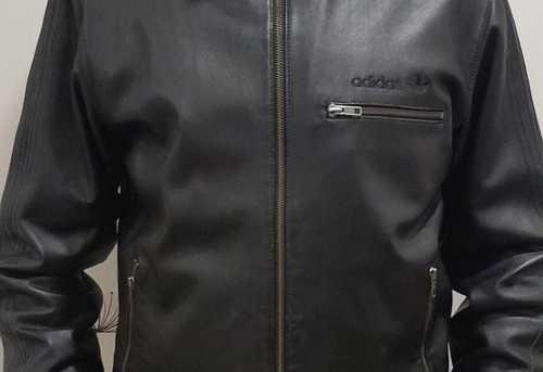 Кожаная куртка мужская бомбер "Adidas Originals"