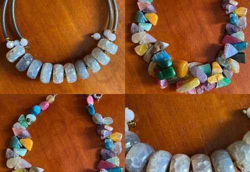Бусы ожерелье из натуральных камней