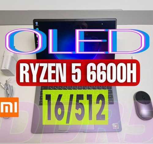 Ультрабук Xiaomi 14"oled Ryzen 5 6600h/16ddr5/512